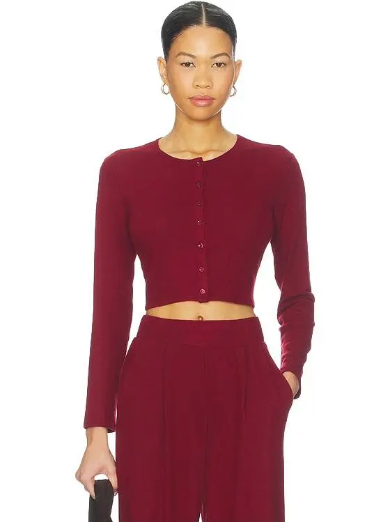 LESET Lauren Crop Cardigan Ii - Pinot