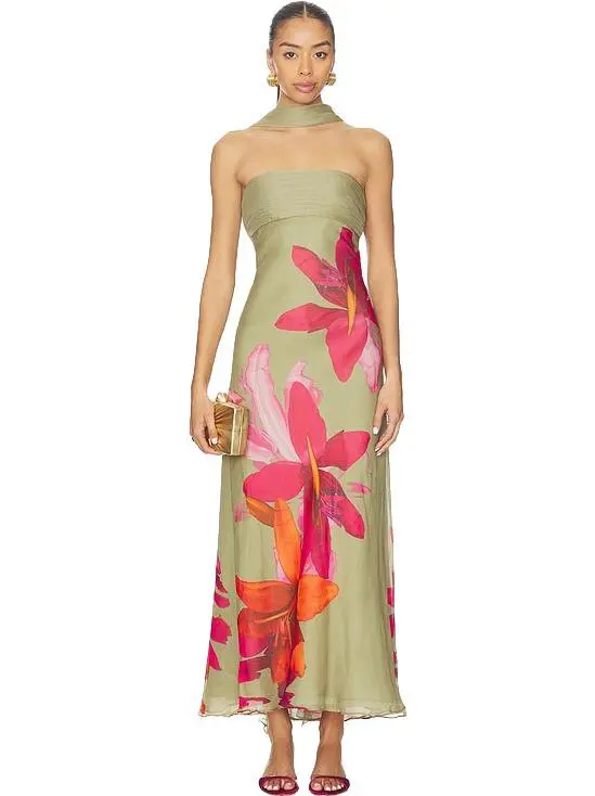 AMUR Palma Bias Gown - River Lily Rapids