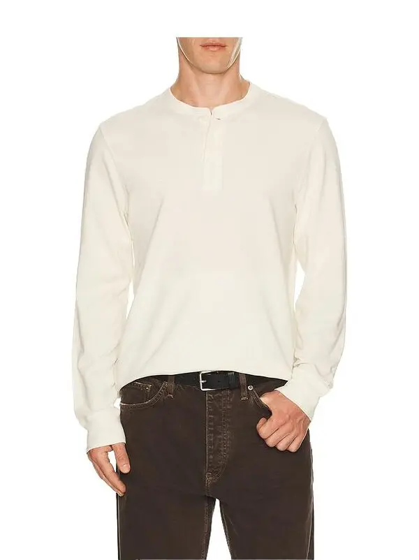 Faherty Brand Waffle Henley Shirt - Snow