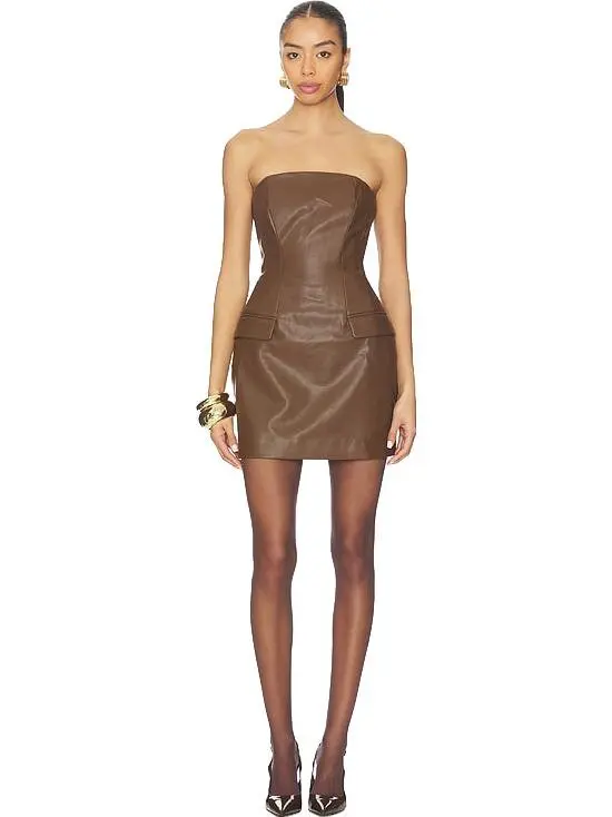 NICHOLAS Rina Strapless Mini Dress - Cacao