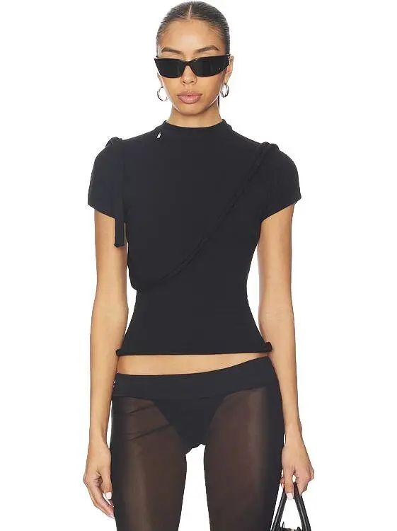 Ottolinger Deconstructed Knit Tee - Black