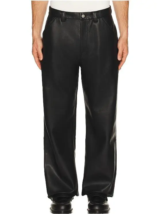 STAMPD Faux Leather Carpenter Pant - Black