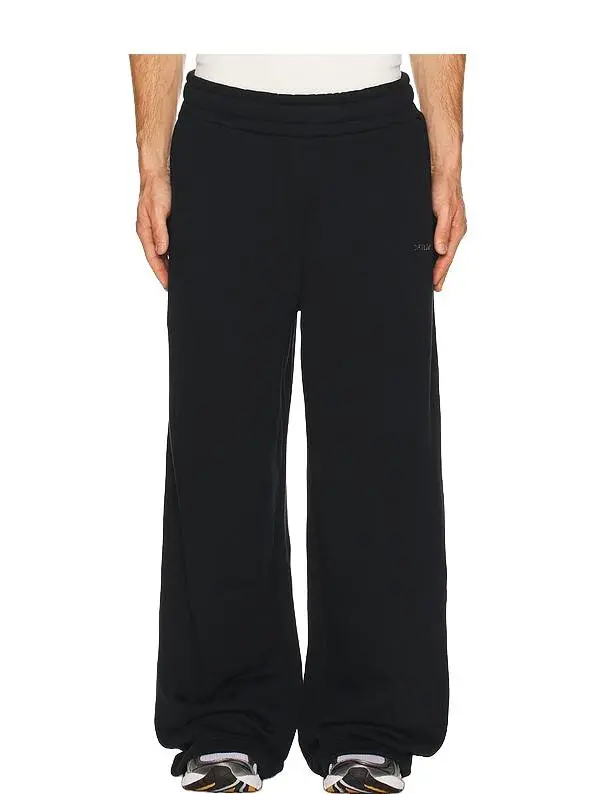 DAILY PAPER Wide Leg Terrycloth Pants - Black