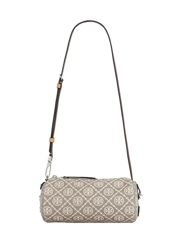 Tory Burch T Monogram Utility Cylinder Bag - Gray