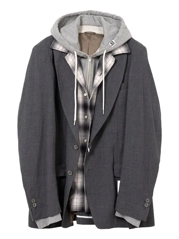 Mihara Yasuhiro Triple Layered Blazer - Grey