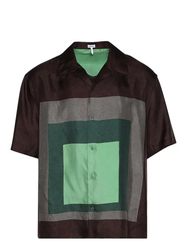 Loewe Short Sleeve Shirt Brown/green/muticolor - Multi