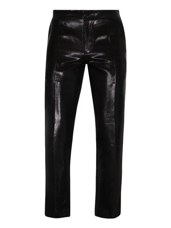MAISON MARGIELA Distressed Jacquard Metallic Trousers - Black