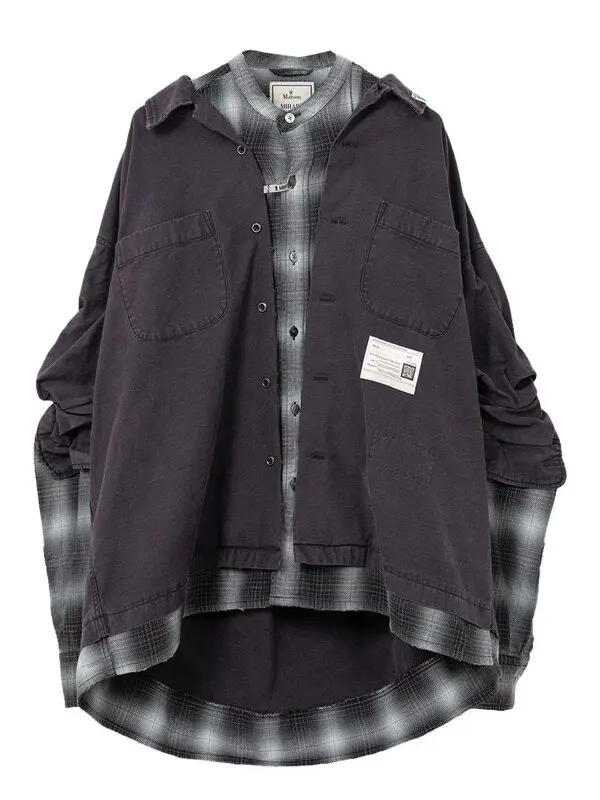 Mihara Yasuhiro Layered Long Sleeve Shirts - Black