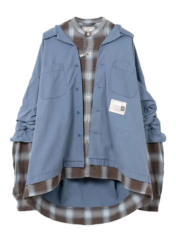 Mihara Yasuhiro Layered Long Sleeve Shirts - Blue