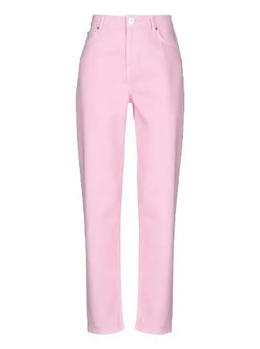 Sandro High-waisted Jeans With Leather Applications - Pink