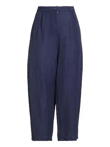ALESSIA SANTI Tapered Linen-cotton Blend Pants - Blue