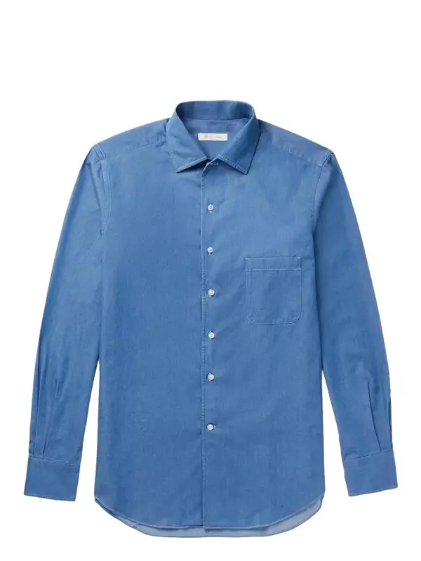 Loro Piana André Cotton-chambray Shirt - Blue