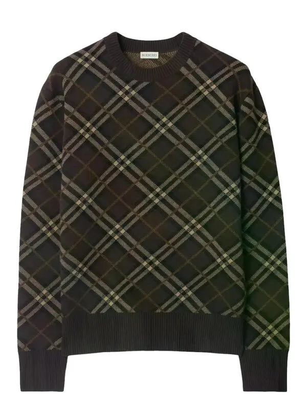 Burberry Check Wool-cashmere Sweater - Brown