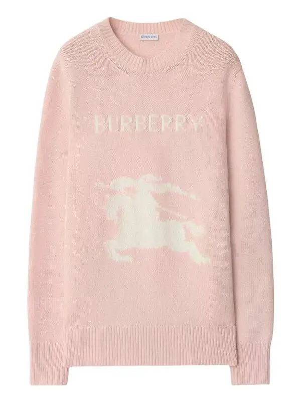 Burberry Equestrian Knight Motif Crew-neck Sweater - Pink