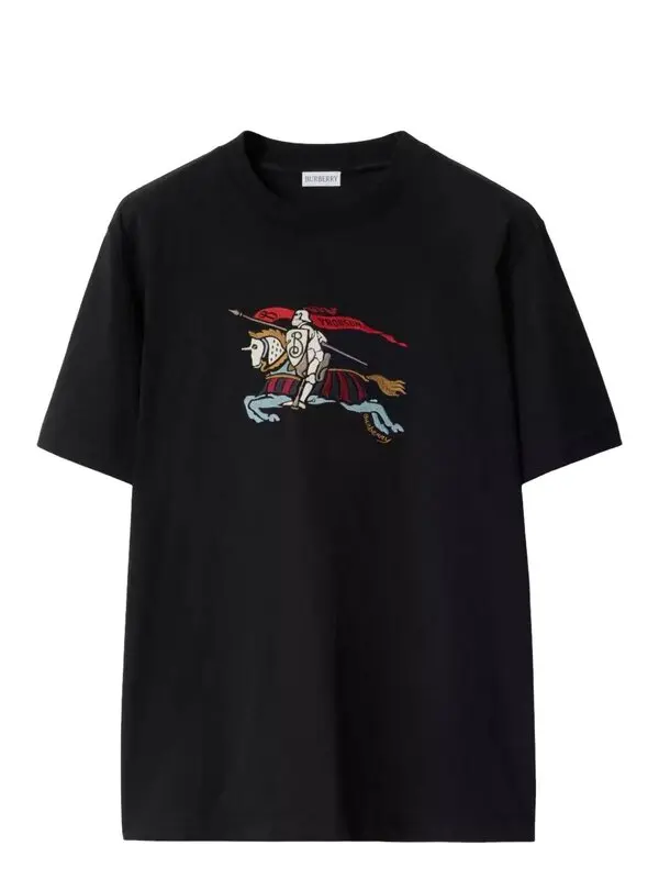 Burberry Equestrian Knight-embroidered T-shirt - Black
