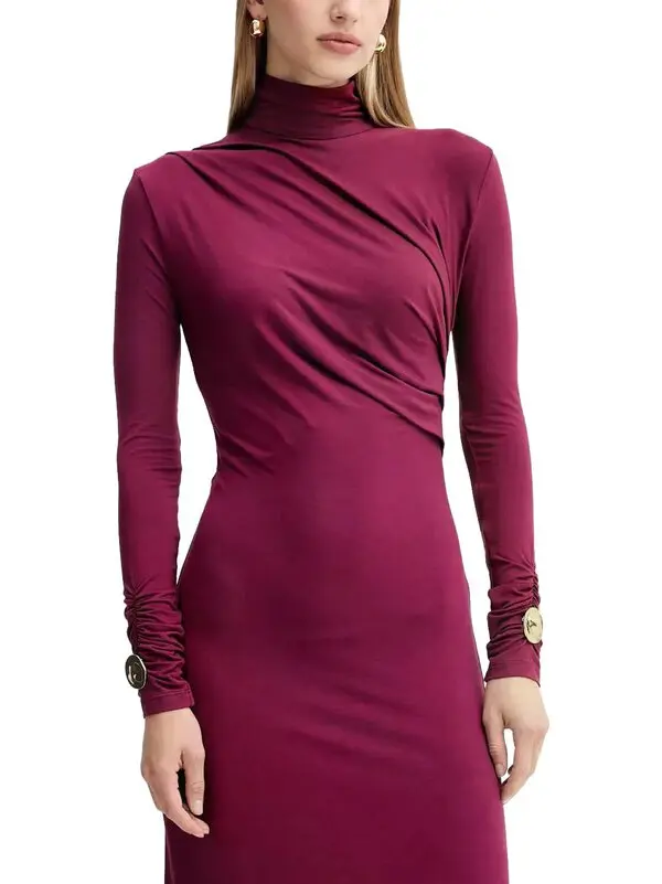 SIMONA CORSELLINI Turtleneck Maxi Dress - Purple