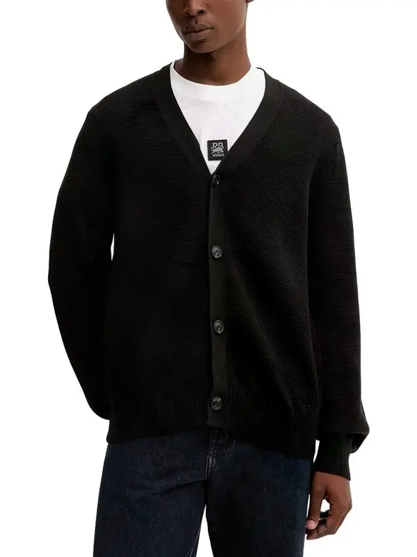 Hugo Ribbed-knit Cardigan - Black