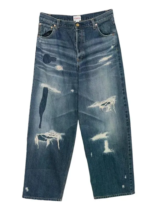 KAMIYA Distressed Denim Jeans - Blue