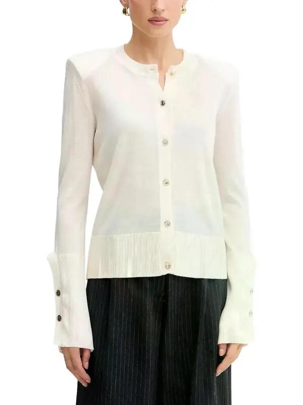 SIMONA CORSELLINI Button-embellished Cardigan - Neutrals