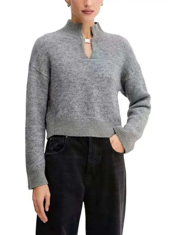 SIMONA CORSELLINI Embellished Mock-neck Sweater - Grey
