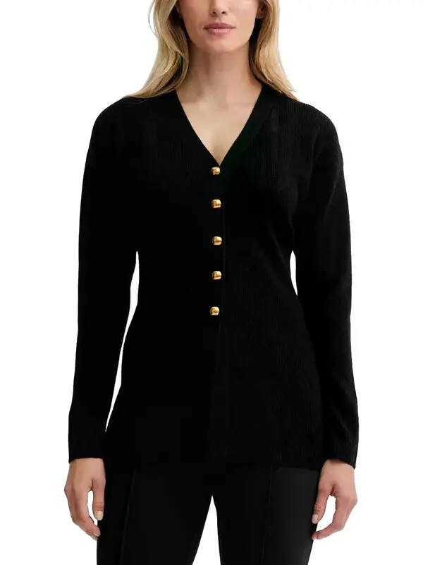 ISABELLE BLANCHE Button-up V-neck Cardigan - Black