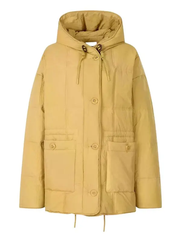 STUDIO TOMBOY Piping-detail Hooded Puffer Jacket - Yellow
