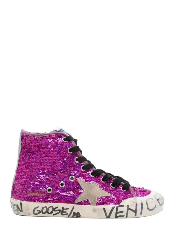 GOLDEN GOOSE Francy Penstar Sequinned Sneakers - Purple