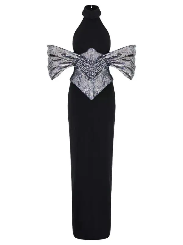 MITILIANE COUTURE Sequin-embellished Corset Maxi Dress - Black