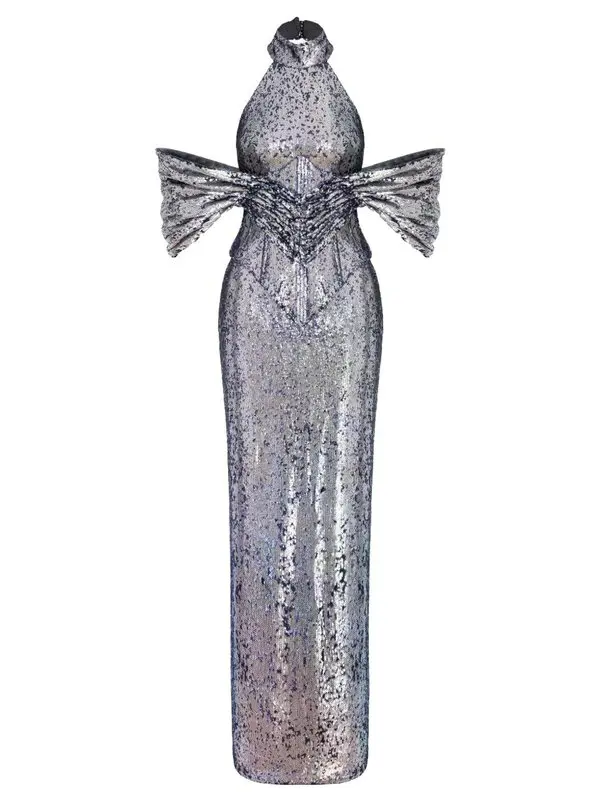 MITILIANE COUTURE Sequin-embellished Maxi Dress - Silver