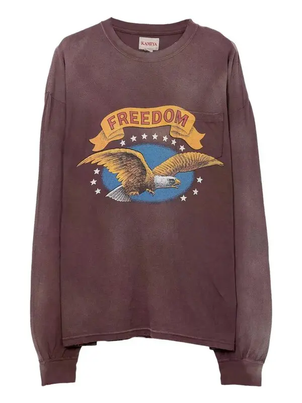 KAMIYA Freedom Long-sleeve T-shirt - Brown