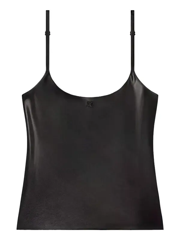 COURREGES Logo-detail Top - Black