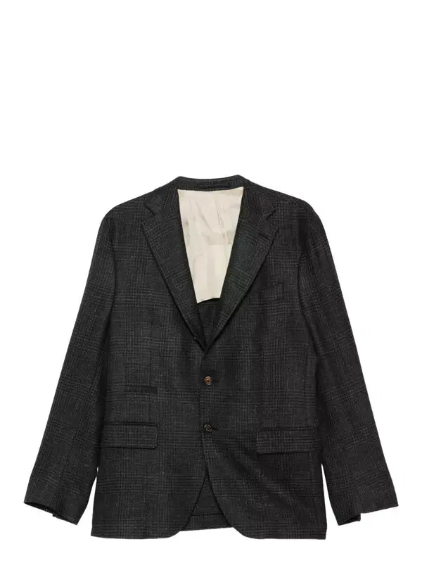 Eleventy Checked Single-breasted Suit - Black