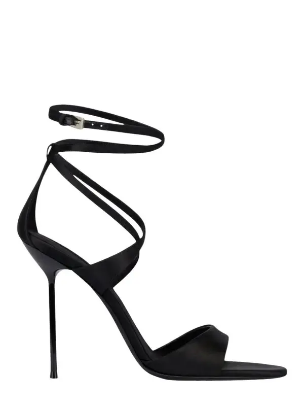 Paris Texas 105mm Lidia Wrap-around Stiletto Sandals - Black