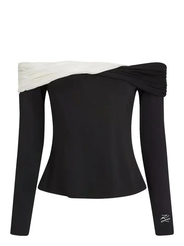 Karl Lagerfeld Off-shoulder Top - Black
