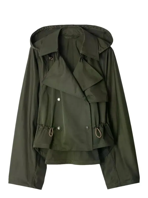 Burberry Satin Hooded Jacket - Green