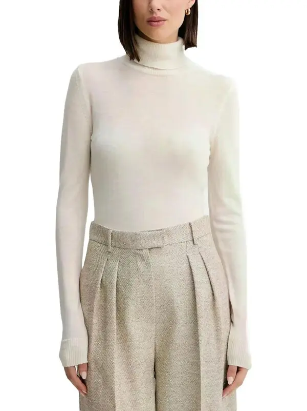 SIMONA CORSELLINI Turtleneck Long-sleeve Top - Neutrals