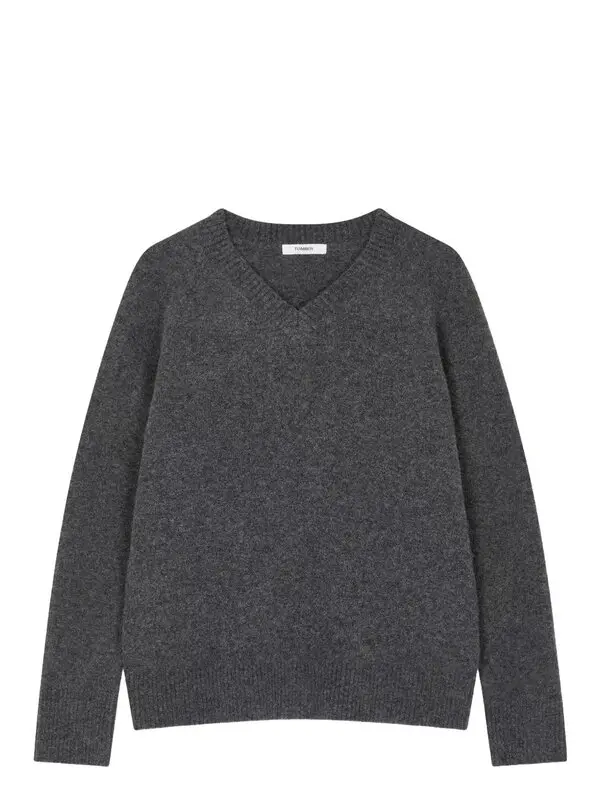 STUDIO TOMBOY V-neck Wool-blend Sweater - Grey