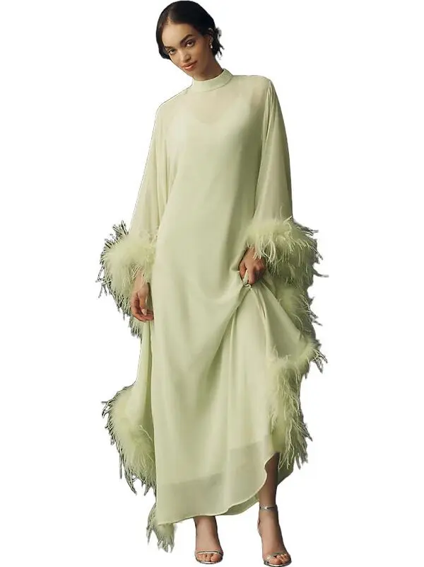 HUTCH Feathered Kaftan - Green