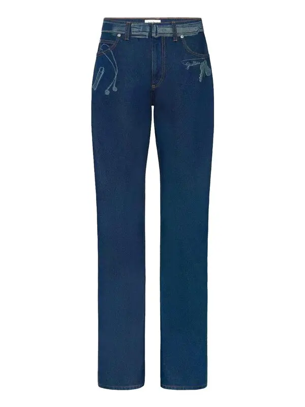 Jean Paul Gaultier Trompe L'oeil-print Jeans - Blue