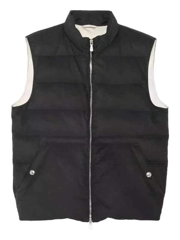 Eleventy Quilted Gilet - Black