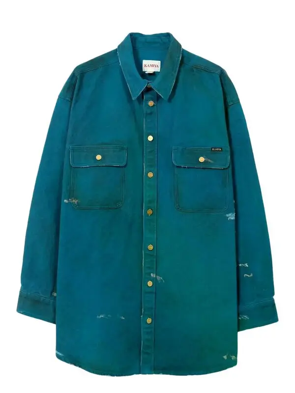 KAMIYA Distressed Pocket Shirt - Blue