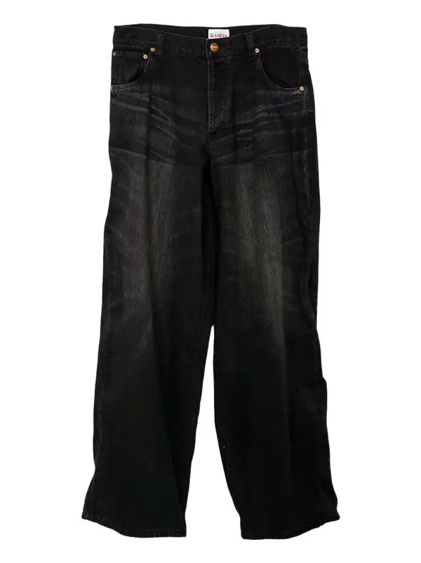 KAMIYA Wire Wide-leg Jeans - Black