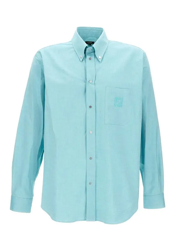Fendi Oxford Shirt - Sky Blue