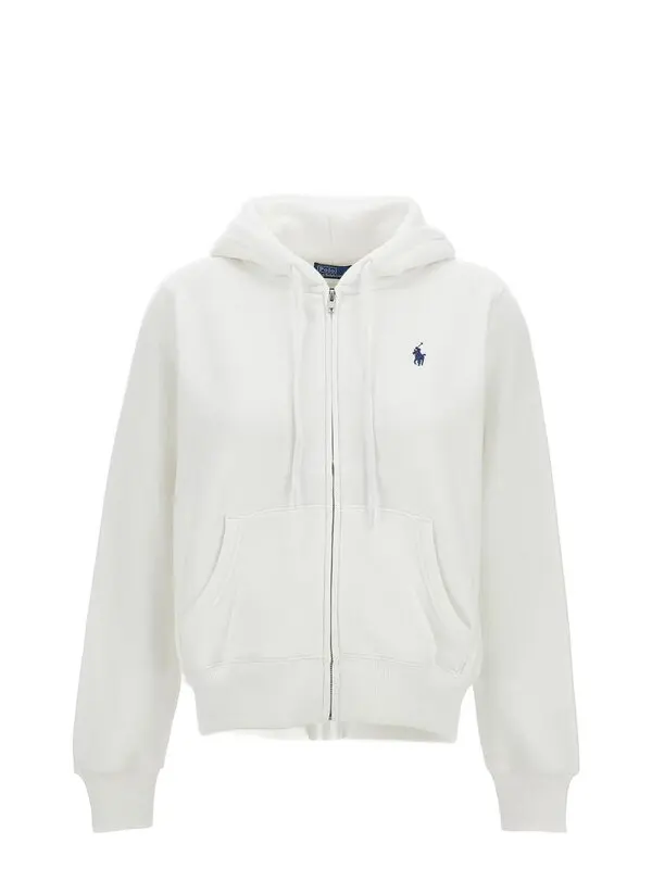 Polo Ralph Lauren Cotton Blend Zip-up Hoodie - White