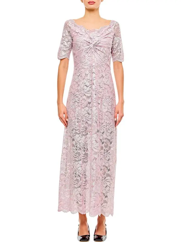 Rabanne Long Lace Dress - Rose