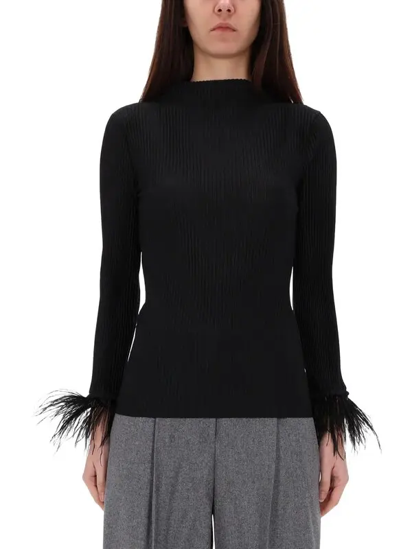 BOSS Ephedera Top With Removable Feathers - Black