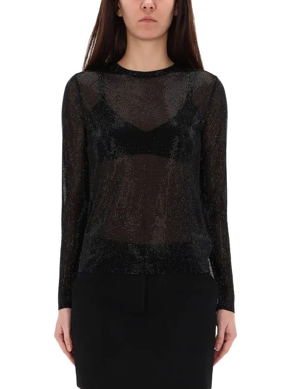 Michael Kors Top With Rhinestones - Black