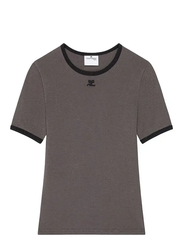 COURREGES Signature Contrast T-shirt - Grey
