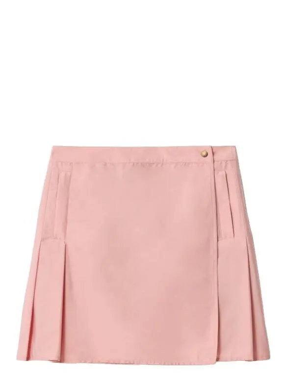 Burberry Pleated Stretch Nylon Mini Skirt - Begonia Pink