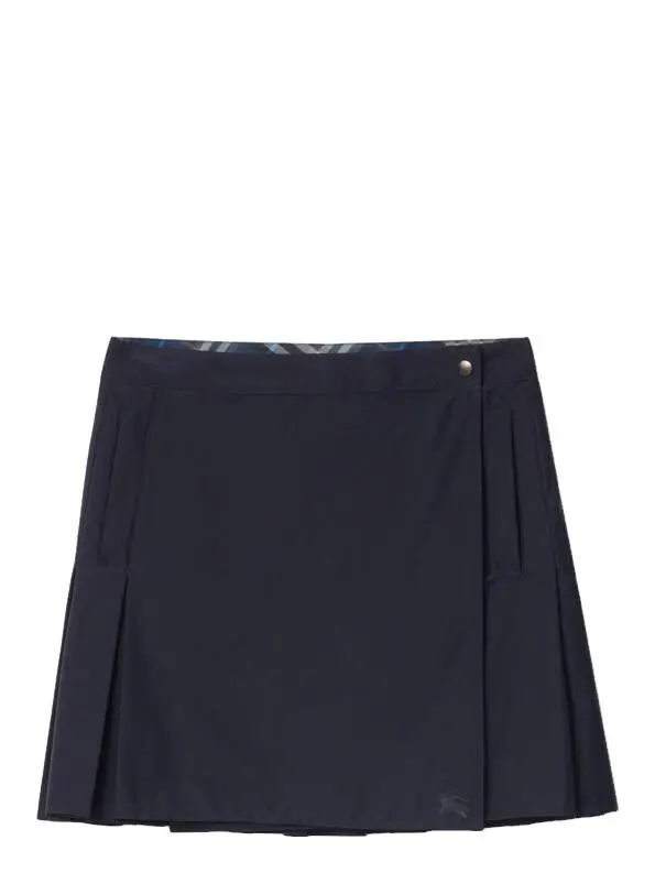 Burberry Pleated Stretch Nylon Mini Skirt - Silhouette Blue